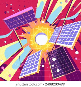 Papercraft Vector-style Image Solar Panel Taking AI-generated image ...