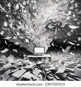 Computer E-mail Tray Paper Airplane Storm AI-generated image 2554228997 ...