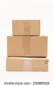 Kraft Cardboard Box On White Background Stock Photo (Edit Now) 1312991312