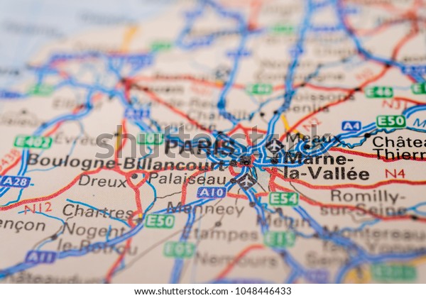 Paris On Map Stock Photo 1048446433 | Shutterstock