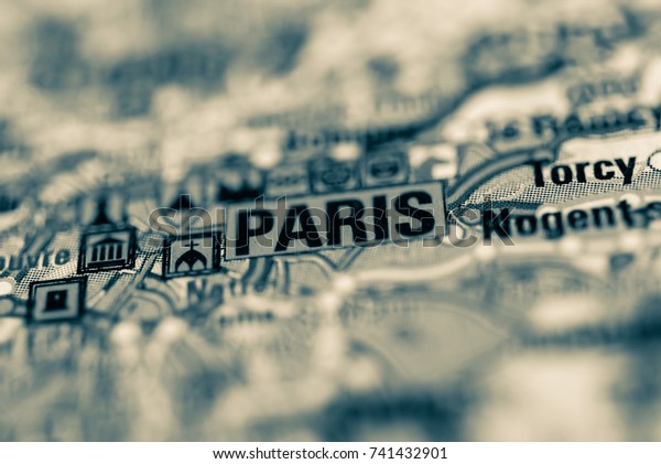 Paris On Map Stock Photo 741432901 | Shutterstock
