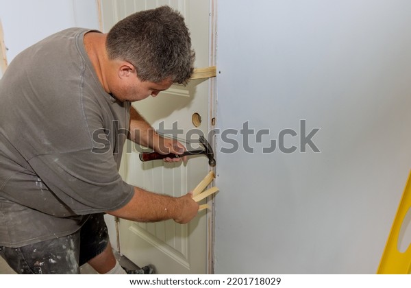 Part Process Installing Interior Doors New Stock Photo 2201718029 ...