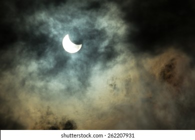 Partial Solar Eclipse Dramatic Clouds Stock Photo 262207931 | Shutterstock