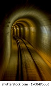 Passing Through Train Tunnel Front View Stock Photo 1908495586 ...