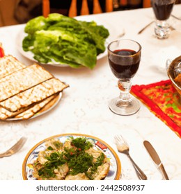 Luxurious Jewish Passover Table Round Unleavened AI-generated image ...