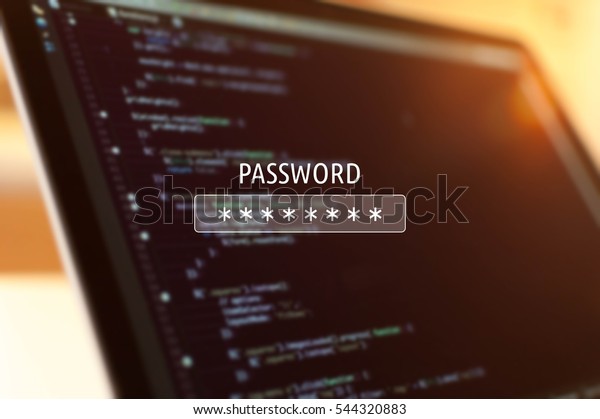 Password Input On Blurred Background Screen Stock Photo 544320883 ...