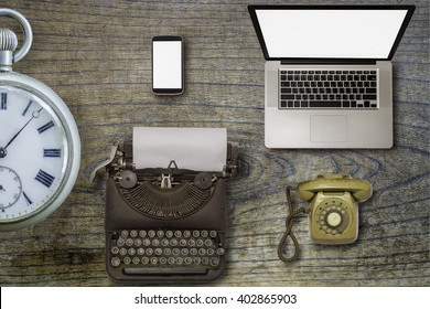 Past Present Future Technology Devices Typewriter Stock Photo 402865903 ...