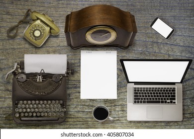 Past Present Future Technology Devices Typewriter Stock Photo 405807034 ...