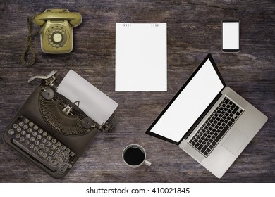Past Present Future Technology Devices Typewriter Stock Photo 410021845 ...