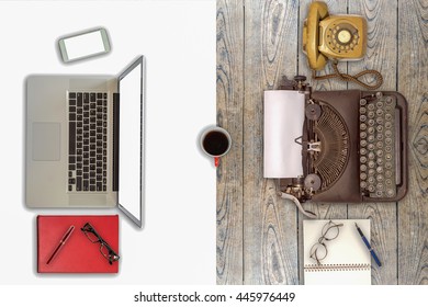 Past Present Future Technology Devices Typewriter Stock Photo 445976449 ...