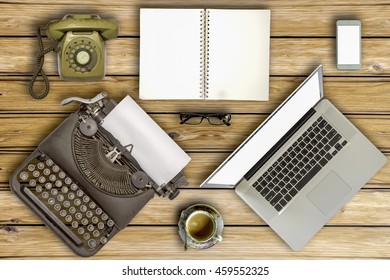 Past Present Future Technology Devices Typewriter Stock Photo 459552325 ...