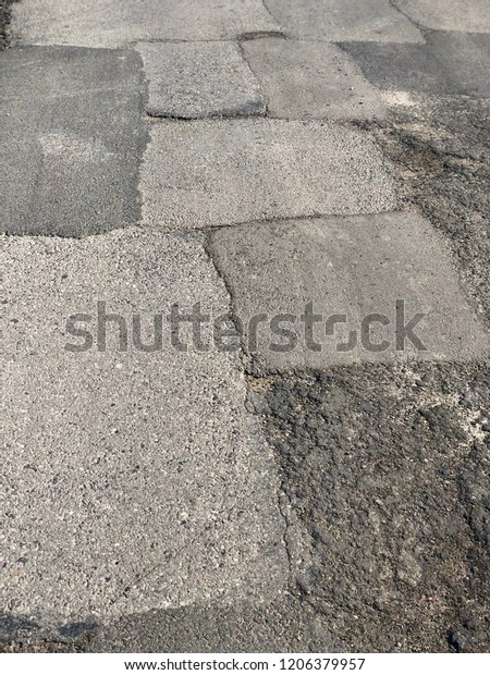 Patched Road Surface After Multiple Surface Stock Photo 1206379957 ...