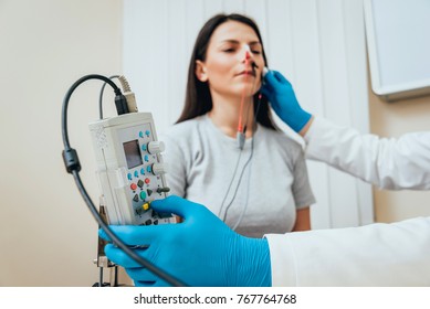 Patient Nerves Testing Using Electromyography Medical Stock Photo ...