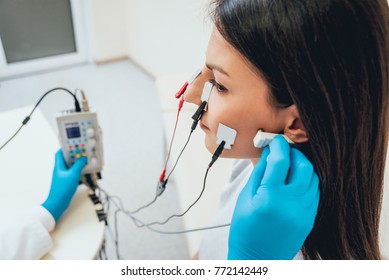 Patient Nerves Testing Using Electromyography Medical Stock Photo ...