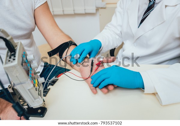 Patient Nerves Testing Using Electromyography Medical Stock Photo (Edit ...
