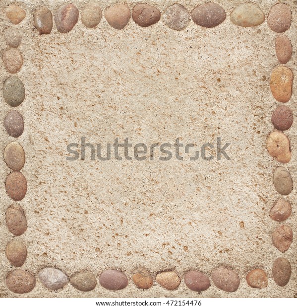 Pattern Decorative Stone Frame On Cement Stock Photo 472154476 ...