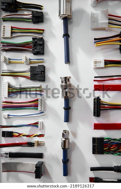 Pattern Different Types Plugs Connectors On Stock Photo 2189126317 ...