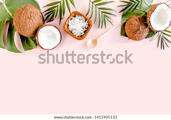 Pattern Frame Borders Coconuts Tropical Palm Stock Photo 1415905133 ...