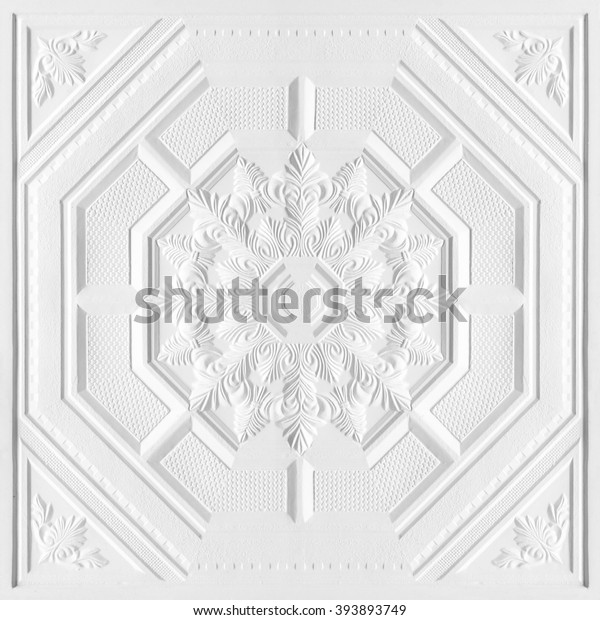 Patterns On Ceiling Gypsum Sheets White Stock Photo (Edit Now) 393893749