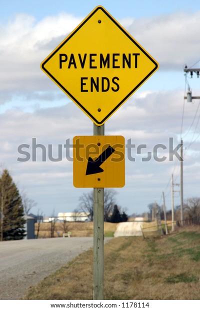 Pavement Ends Sign Stock Photo 1178114 | Shutterstock