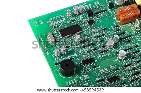 PCB Chips Buzzer Capacitor Transistor Crystal Stock Photo (Edit Now ...