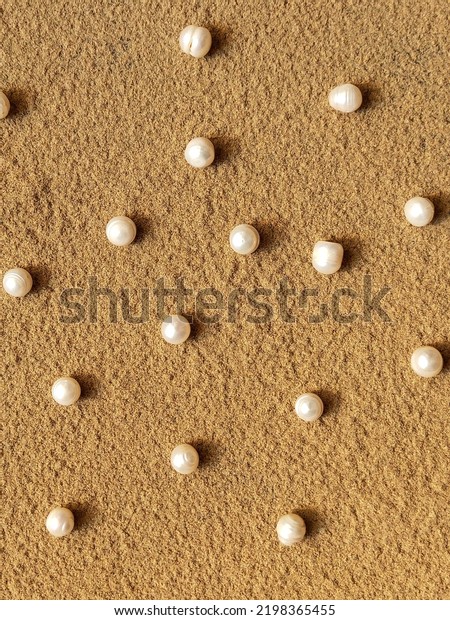 Pearls Pattern On Sand Creative Wedding Stock Photo 2198365455 ...