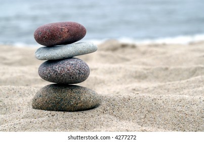 Pebble Stack On Seashore Stock Photo 4277272 | Shutterstock