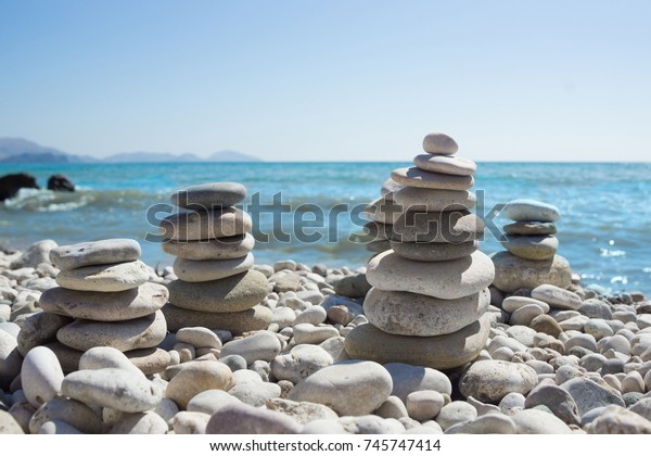 Pebbles Folded Structure On Beach Stock Photo 745747414 | Shutterstock