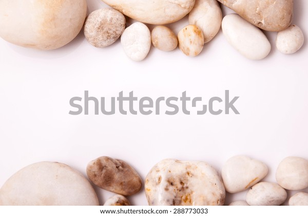 Pebbles Stone Frame Border On White Stock Photo 288773033 | Shutterstock