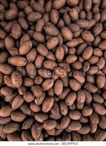 Pecans Shell Background Stock Photo (Edit Now) 381099955