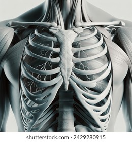 3d Translucent Chest Visible Ribs Realistic AI-generated image ...