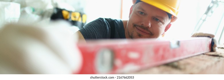 Pedantic Man Using Level Tool Measure Stock Photo 2167662053 | Shutterstock
