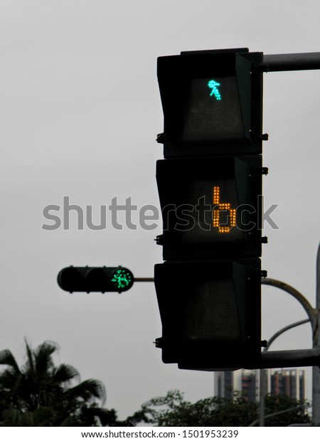 Pedestrian Traffic Light Countdown Timer Modern Stock Photo 1501953239 ...