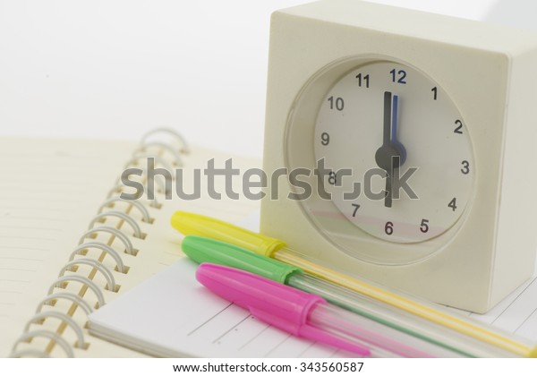 Pen Clock On Notebook Stock Photo 343560587 | Shutterstock