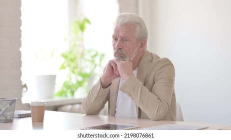 Pensive Old Man Thinking While Sitting Stock Photo 2198076861 ...