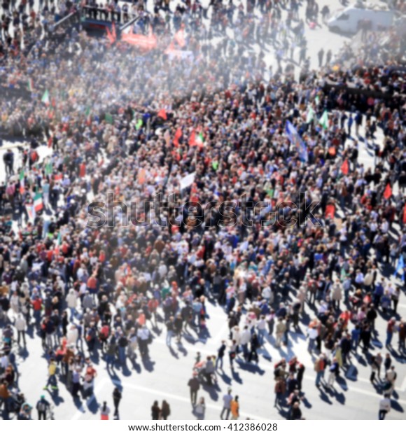 People Crowd Background Panoramic View Background Stock Photo 412386028 ...