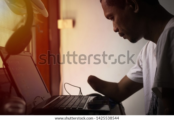 People Disabilities Using Computers Side Photos Stock Photo 1425538544 ...