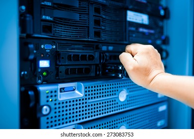 Man Fix Server Network Data Center Stock Photo (Edit Now) 322603103