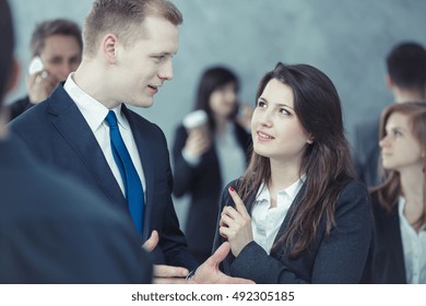 People Talking While Surrounded By Crowd 스톡 사진 492305185 | Shutterstock