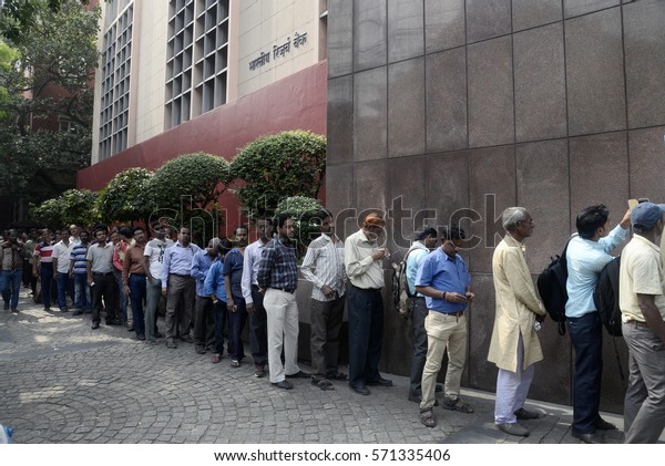 People Wait Long Queue Reserve Bank Stock Photo (Edit Now) 571335406