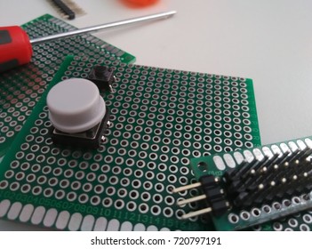 Perforated Electronic Board Push Button Screwdriver Stock Photo (Edit ...