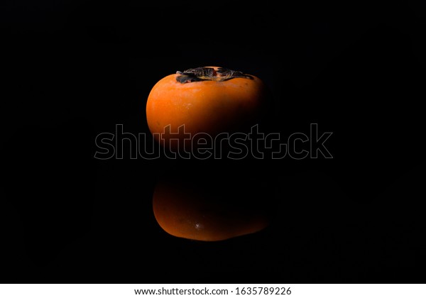 Persimmon Black Background Light Shadow Stock Photo 1635789226 ...
