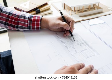 Persons Engineer Hand Drawing Plan On Stock Photo 764043133 | Shutterstock