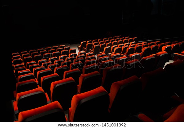 Perspective Back View Empty Cinema Theatre Stock Photo 1451001392 ...