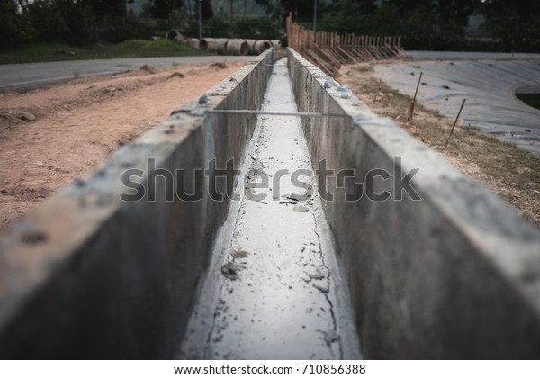 Perspective Path Line Raw Concrete Pouring Stock Photo 710856388 ...