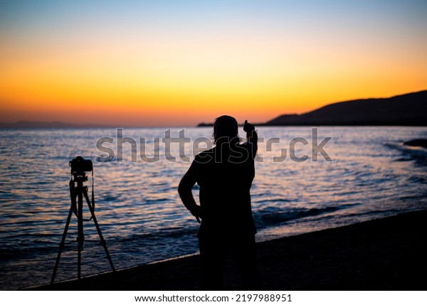 Photographer Shooting Sunset Lake Sevan Stock Photo 2197988951 | Shutterstock