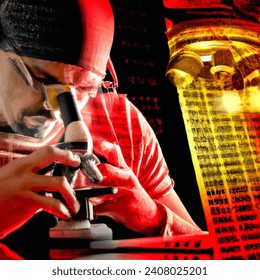 Photographic Human Analyzing Data Microscope Discover AI 生成图片2408025775 ...