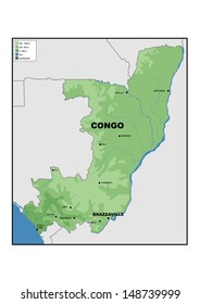 Physical Map Congo Stock Photo 148739999 | Shutterstock