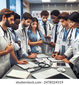 Group Doctors Standing Circle Around 1 AI-generated image 2497119129 ...