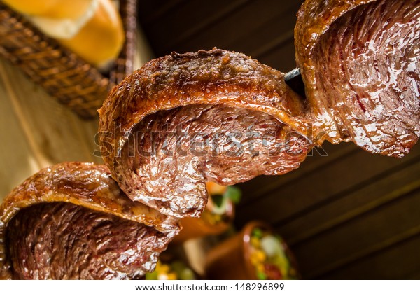 Picanha Tradicional Churrasco Brasileiro Editar Agora Foto Stock